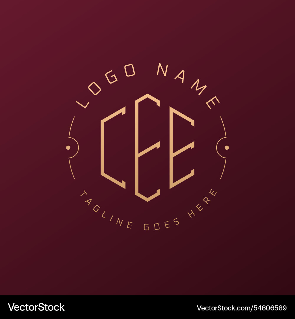 Luxury cee logo design elegant letter Royalty Free Vector