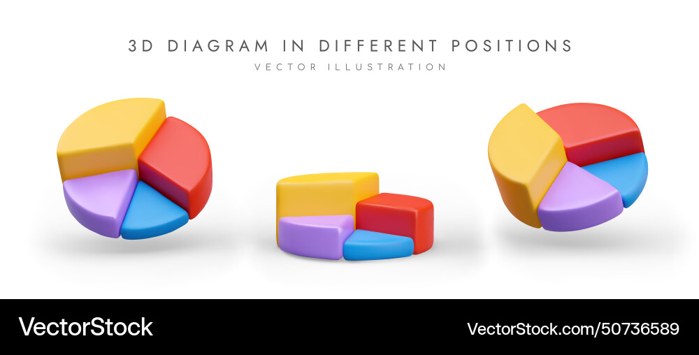 Pie chart infographic with sectors of different Vector Image