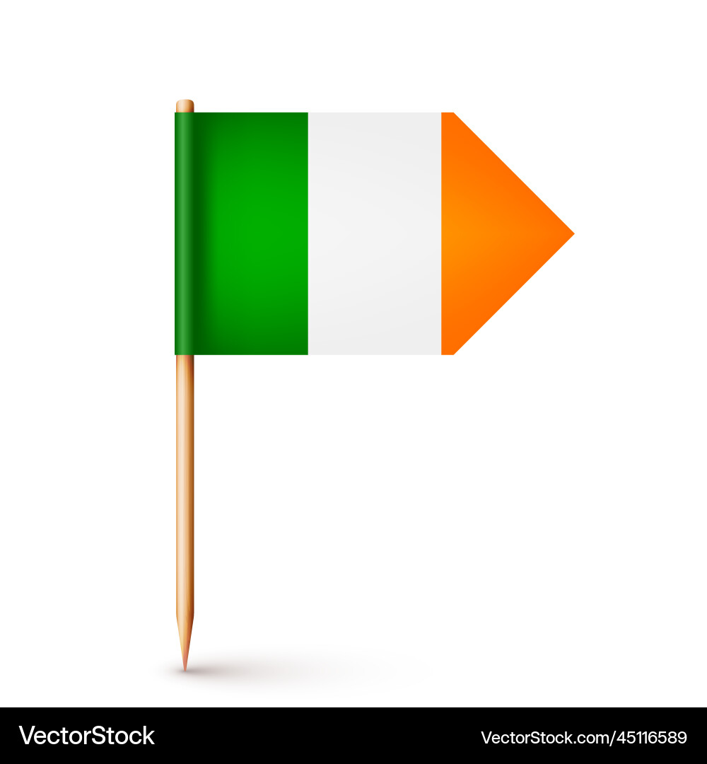 Realistic irish toothpick flag souvenir from Vector Image
