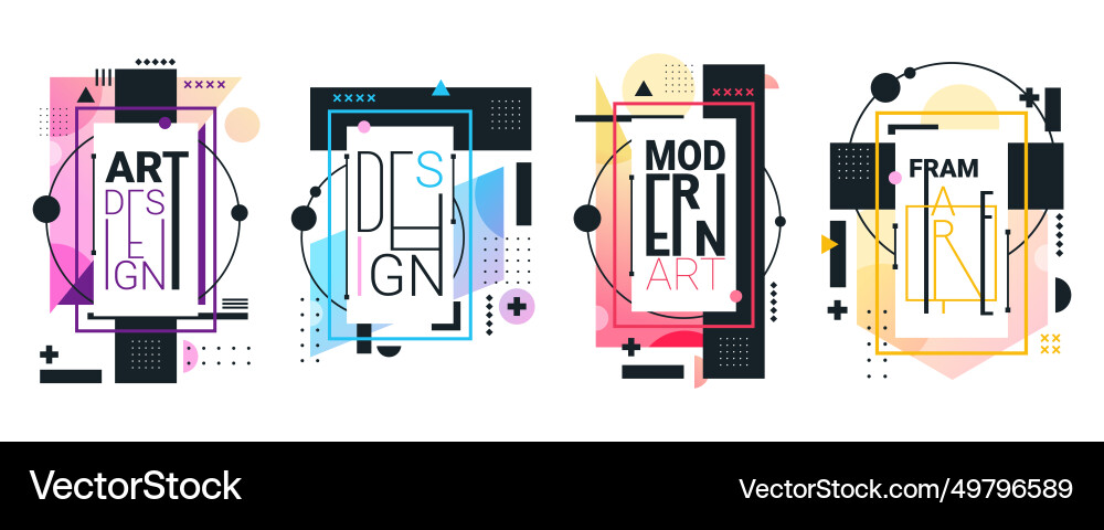 Set of isolated abstract geometric banners Vector Image