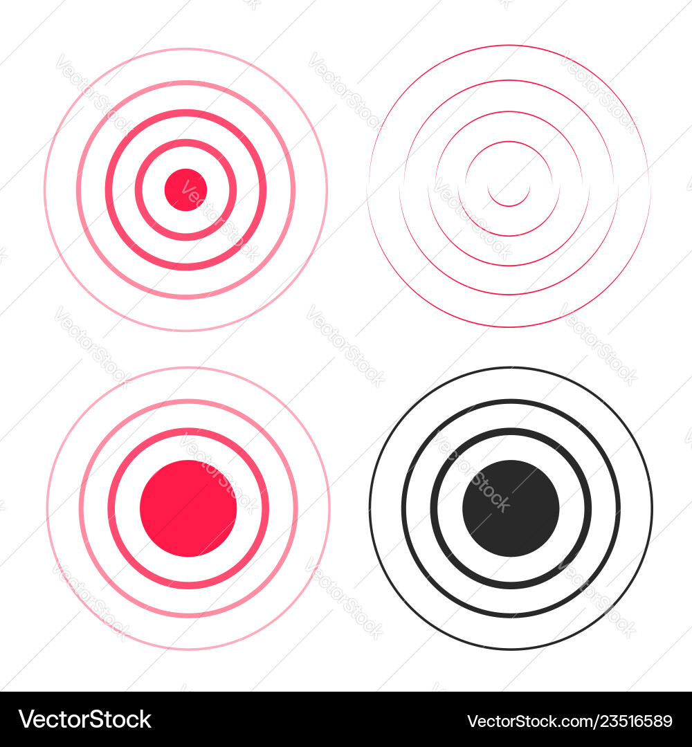 Sound Waves Ripple Rings Icon Set Royalty Free Vector Image