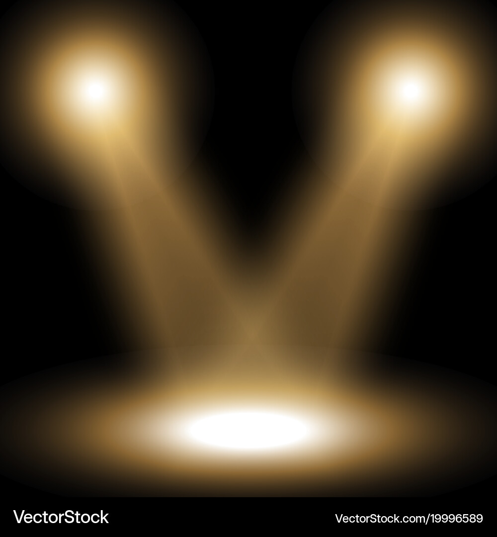 Spotlight light effect golden color Royalty Free Vector