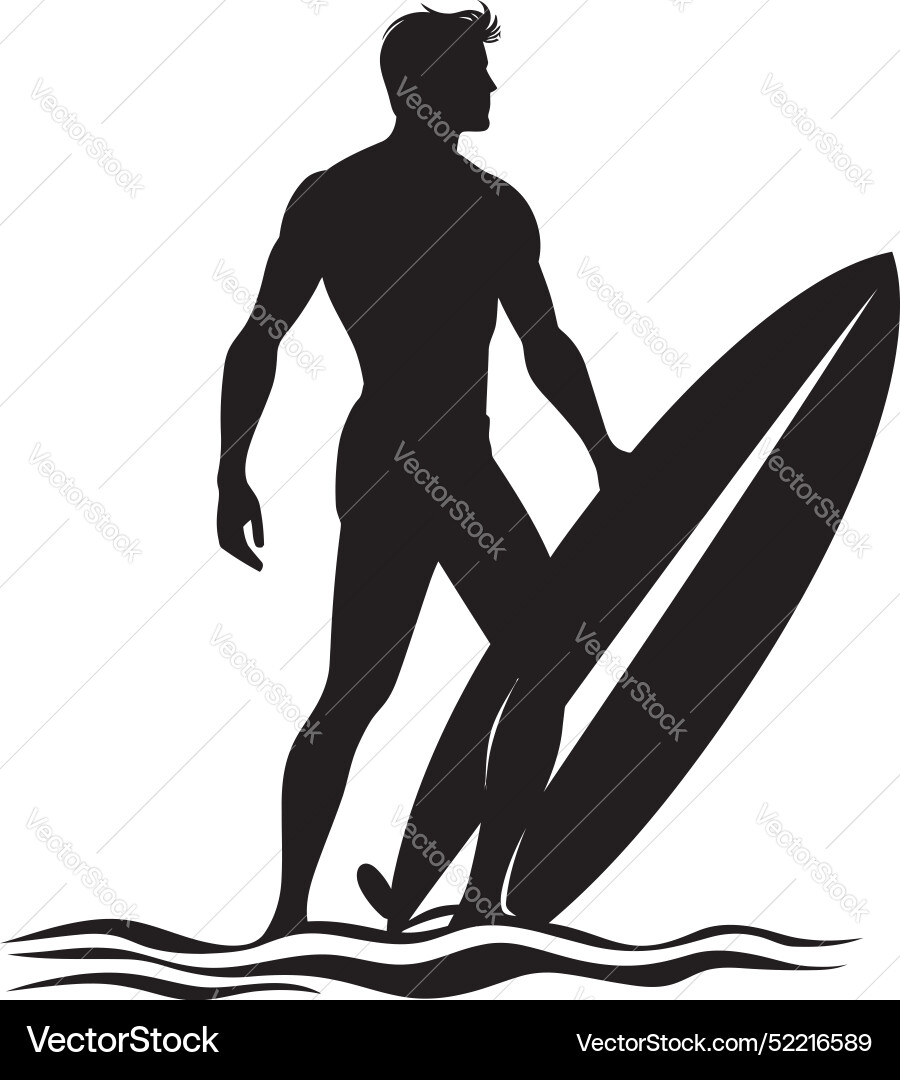Wave riders essence surfing guy logo Royalty Free Vector