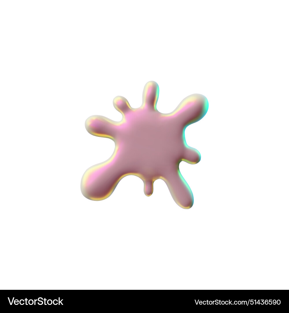 3d blob shape with dripping drops glossy Vector Image