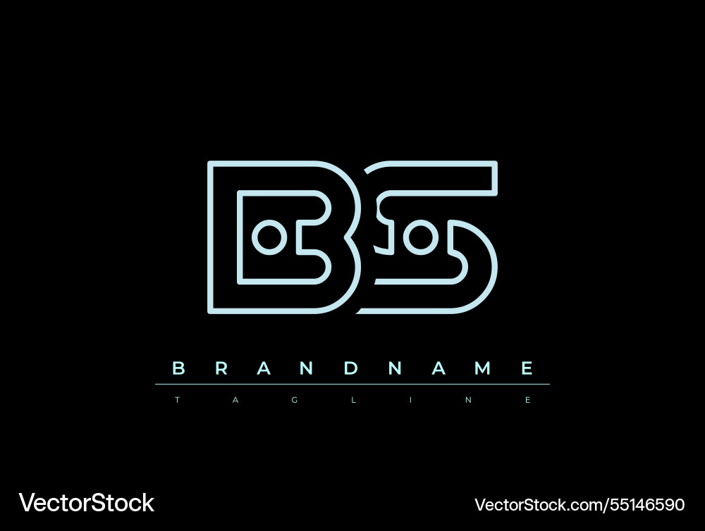 Bs technology letter logo template Royalty Free Vector Image