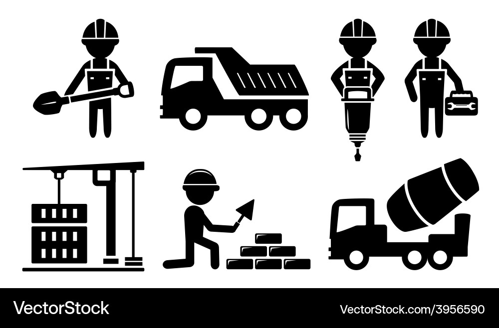 Building industrial icon for construction industry