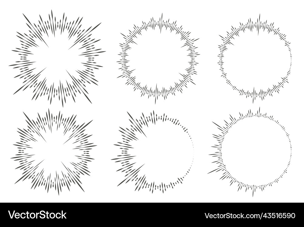 Circular music sound equalizer circle audio waves Vector Image