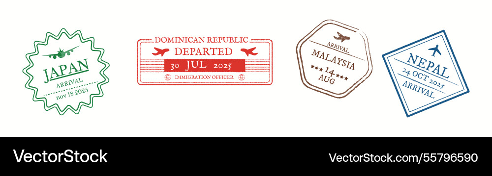 Passport Visa Sticker Template Vector Images (over 160)