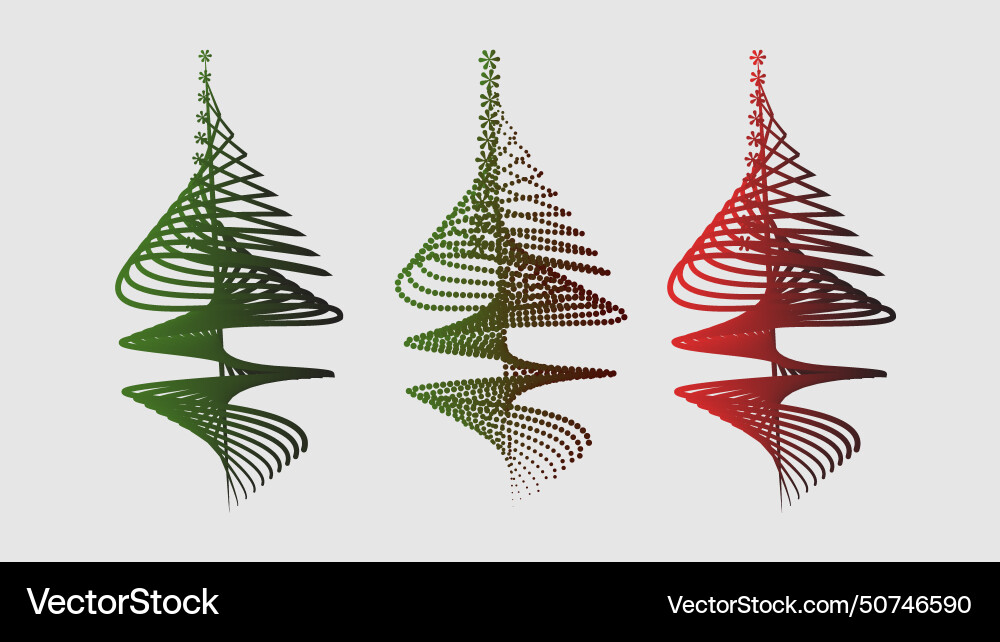 Create-dotted-spiral-vortex christmas tree Vector Image