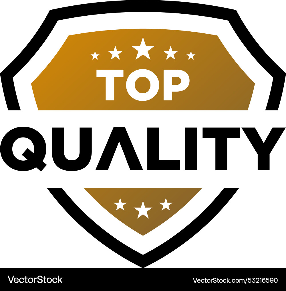 Creative top quality gold icon shield Royalty Free Vector