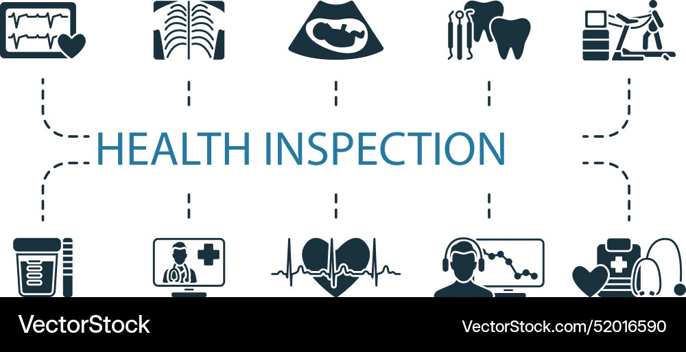 Health inspection set creative icons Royalty Free Vector