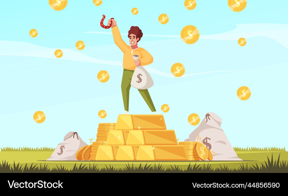 Lottery cartoon poster Royalty Free Vector Image