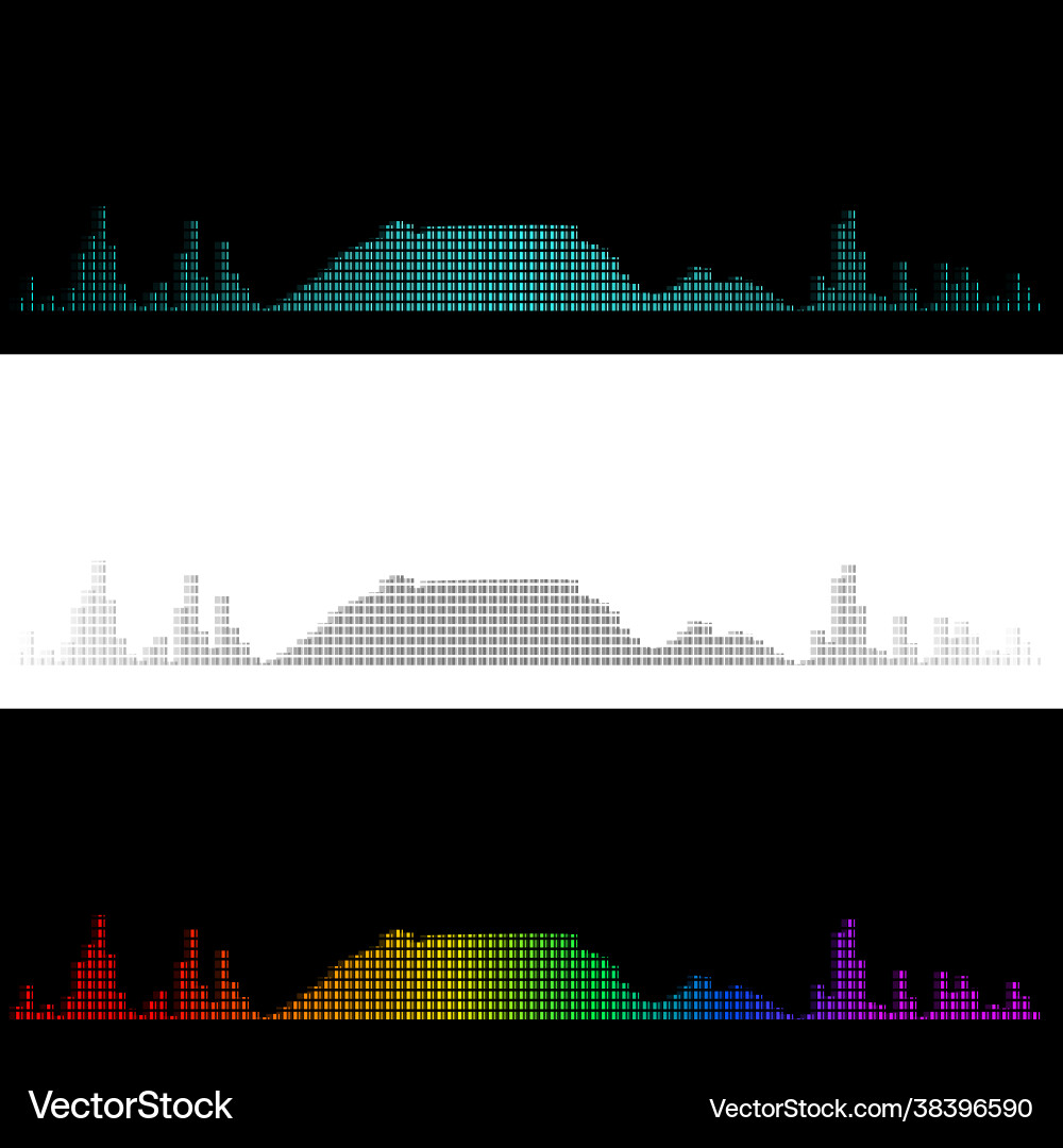 Sound graph style cape town skyline Royalty Free Vector