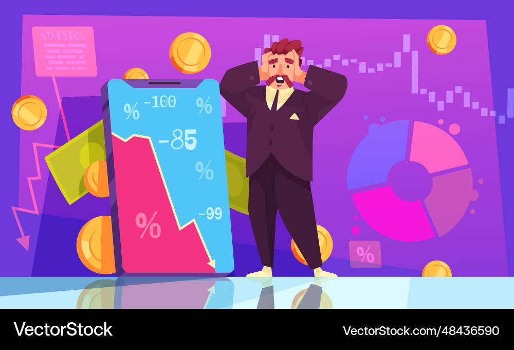 Stock market cartoon Royalty Free Vector Image