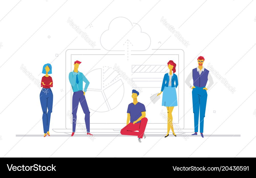 Business team analyzing results - flat design Vector Image