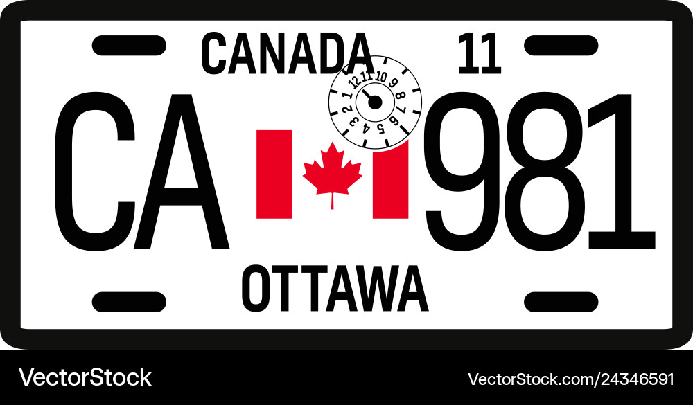 Canada car plate design Royalty Free Vector Image