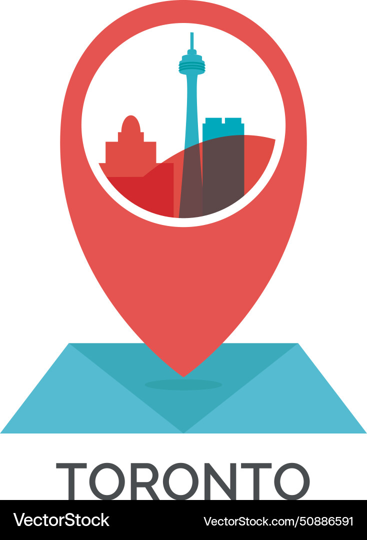 Canada toronto map city pin point geolocation Vector Image