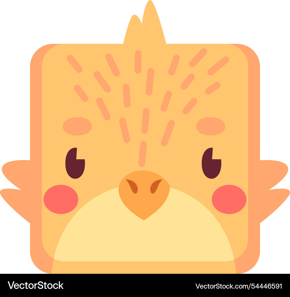 Chicken head icon square baby bird face Royalty Free Vector