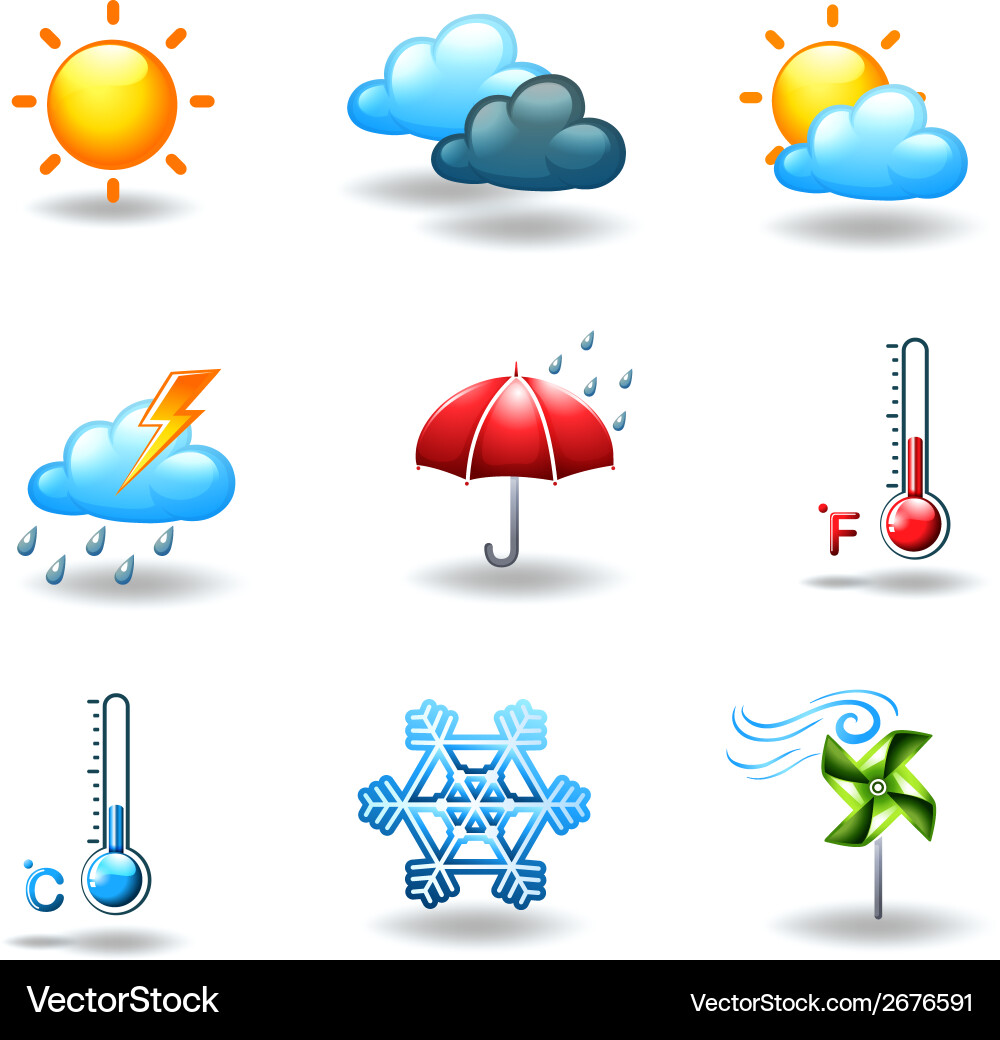 Different weather conditions Royalty Free Vector Image