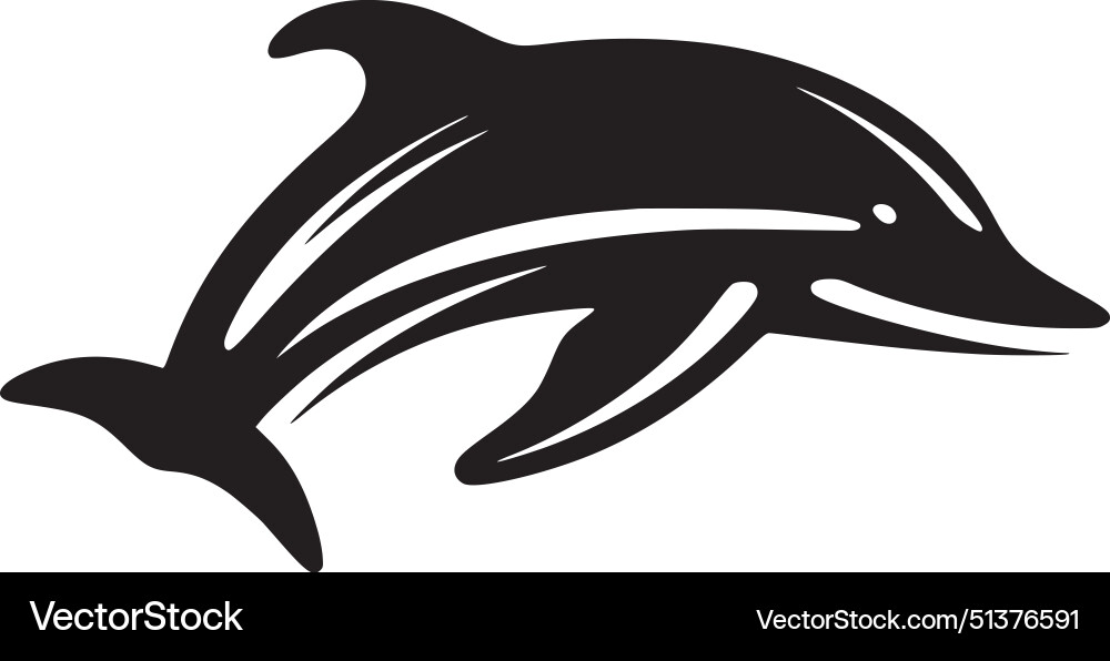Dolphin - minimalist and simple silhouette Vector Image