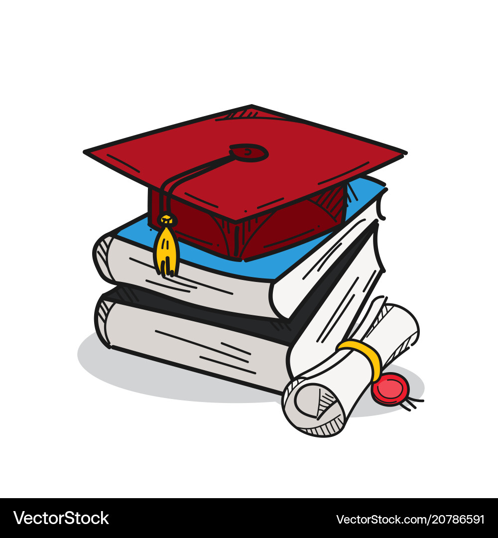 Graduation Cap Symbol Royalty Free Vector Image