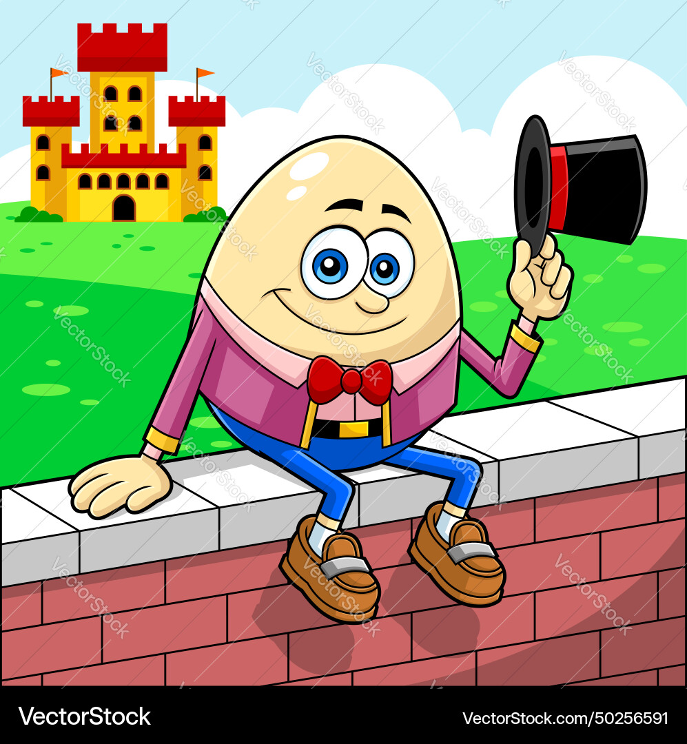 Humpty dumpty egg cartoon character Royalty Free Vector