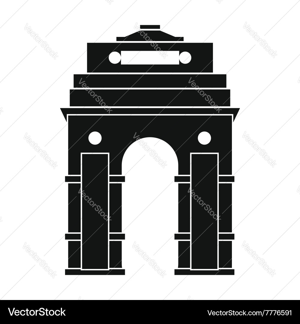India Gate Icon - New Delhi Royalty Free Vector Image