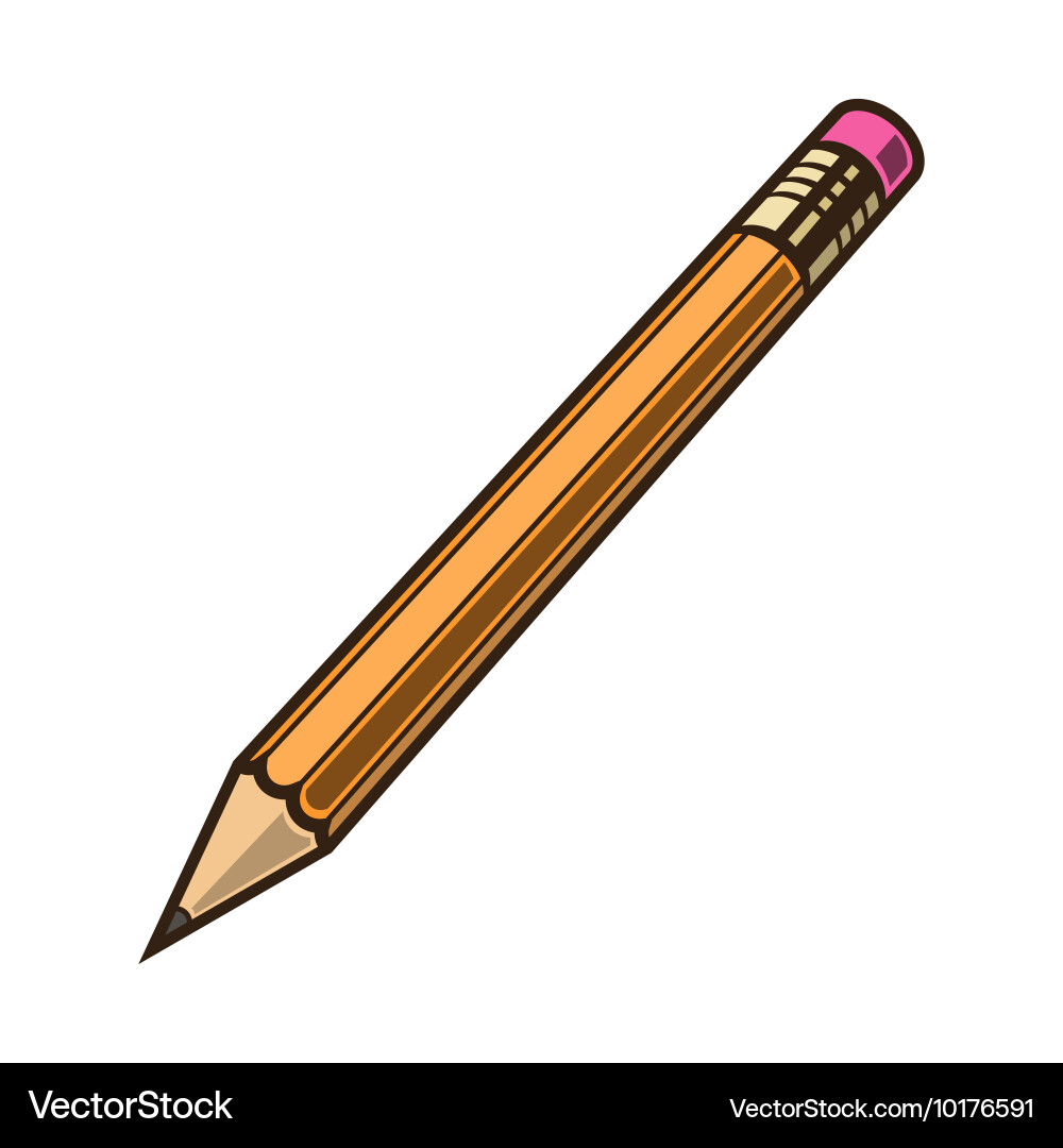 Pensil set colored and black Royalty Free Vector Image