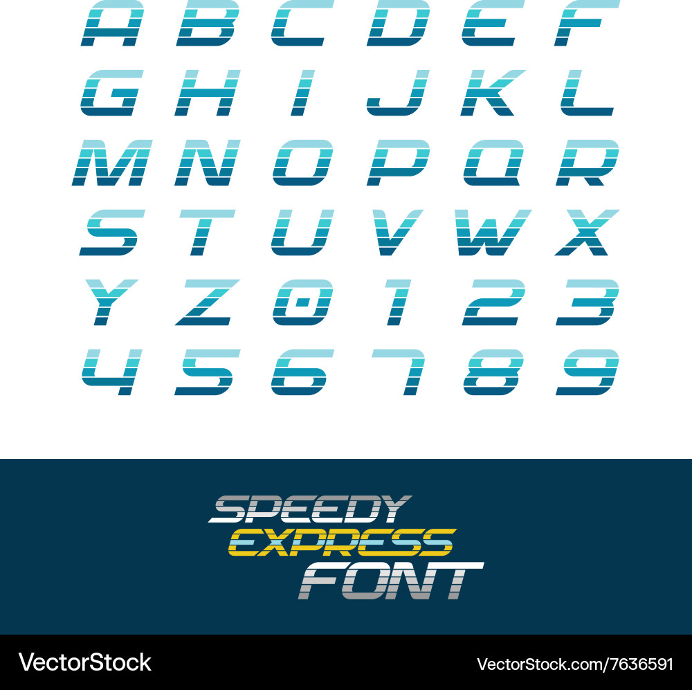Sport font dynamic motion italic letters Vector Image