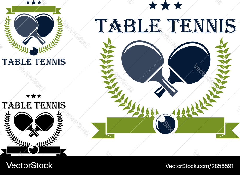Table tennis emblems and symbols Royalty Free Vector Image