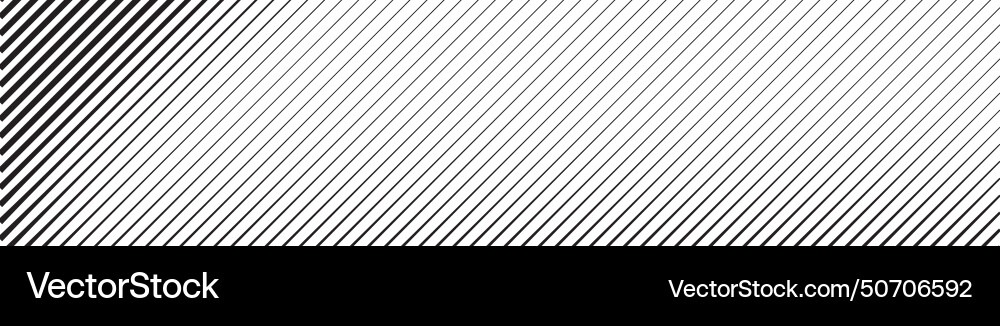 Black diagonal lines with a transition from thin Vector Image