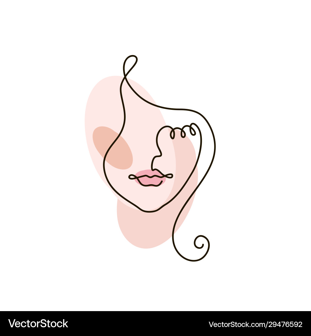 Continuous Line Woman Portrait Royalty Free Vector Image