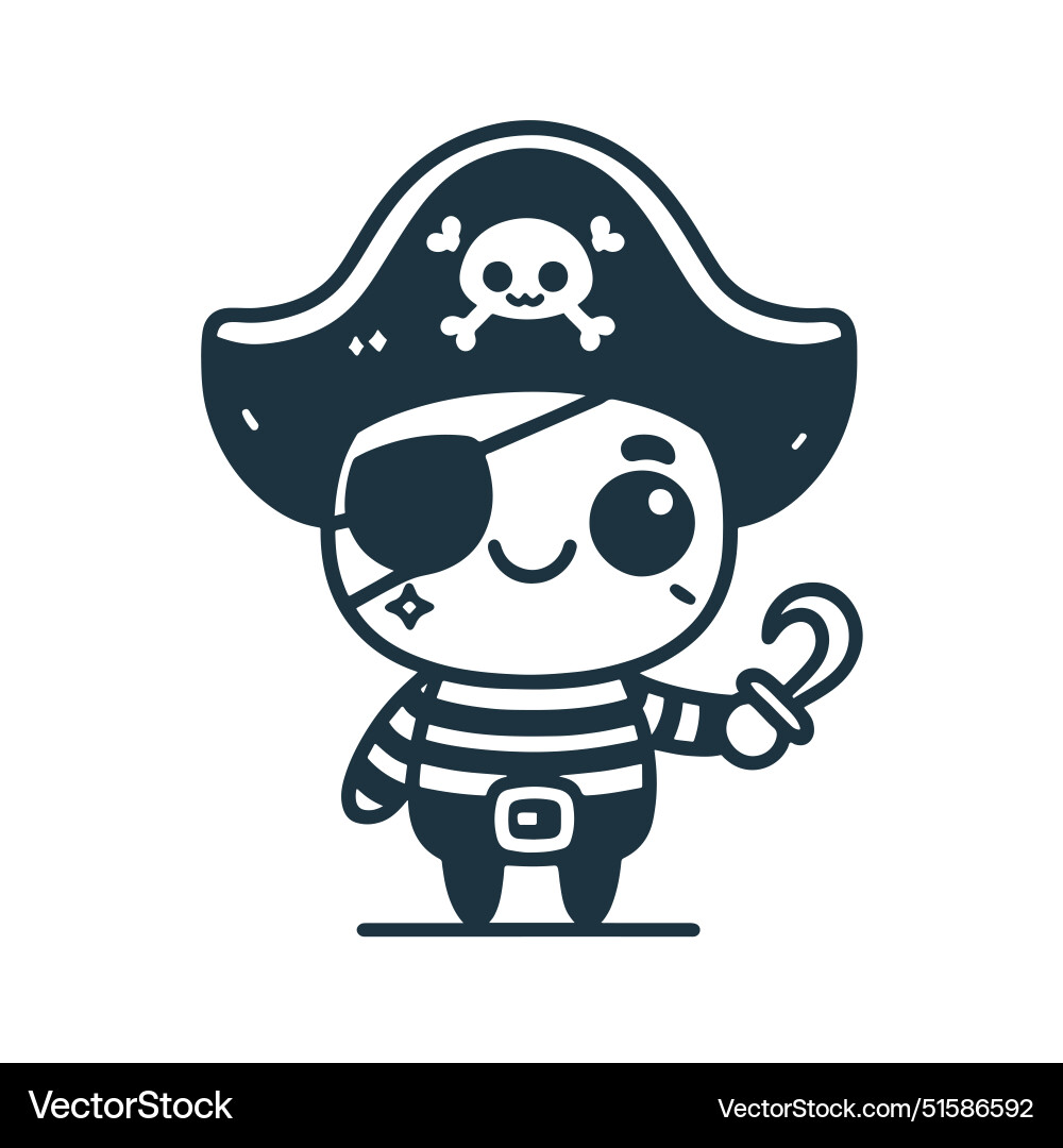 Cute cartoon pirate Royalty Free Vector Image - VectorStock