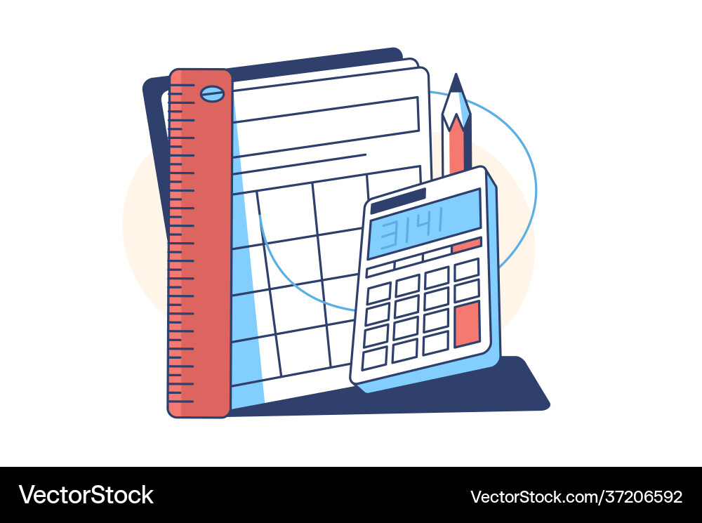 Financial Calculation Tools Royalty Free Vector Image