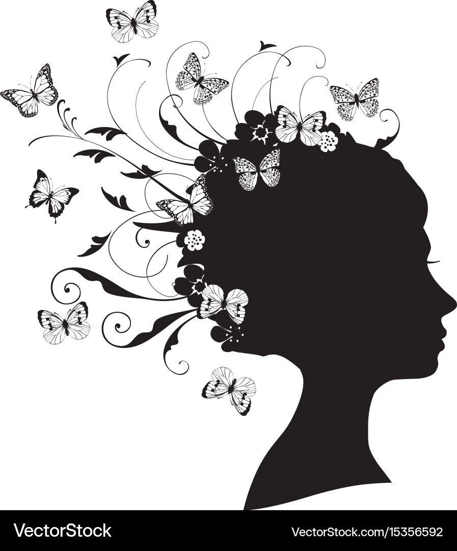 Floral hair Royalty Free Vector Image - VectorStock