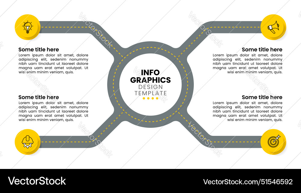 Infographic template roundabout with 4 exits Vector Image