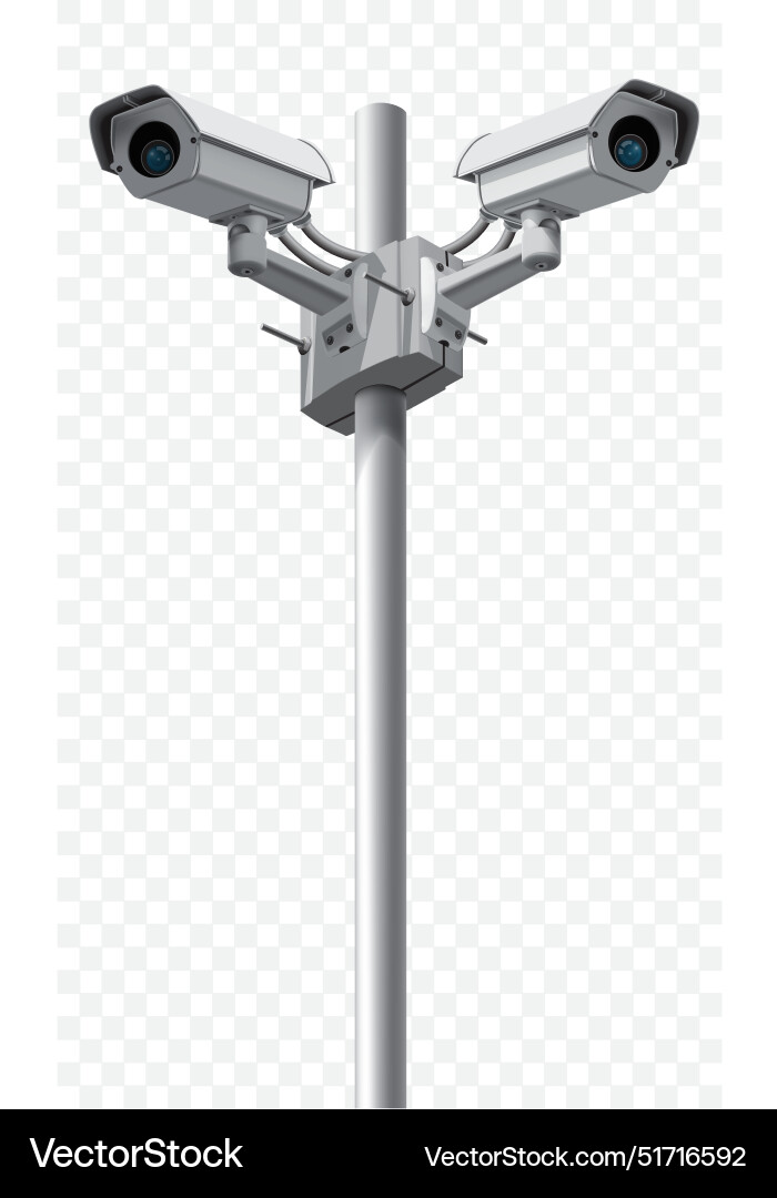 Realistic white cctv cameras left and right Vector Image