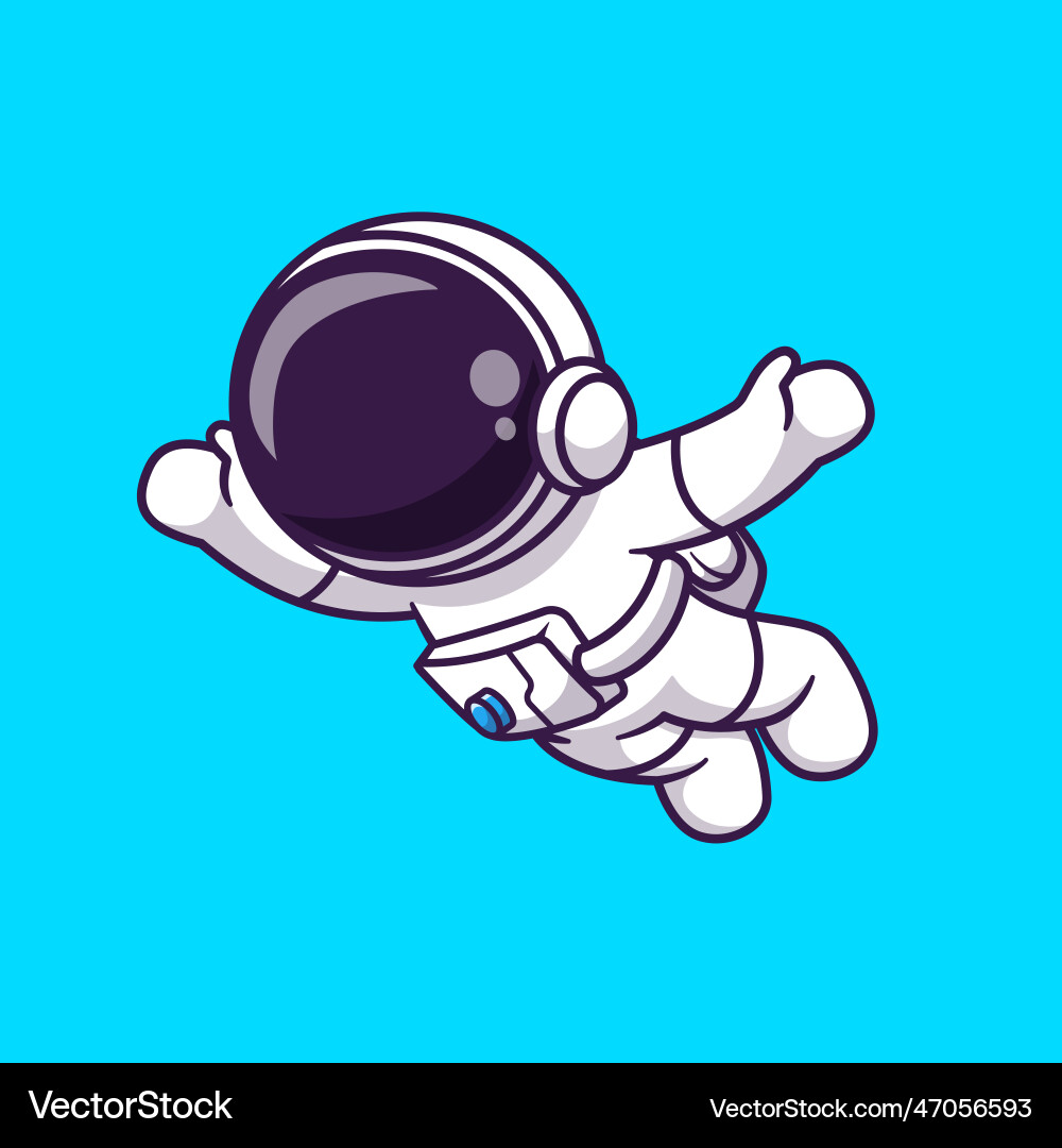 Astronaut floating in space cartoon Royalty Free Vector