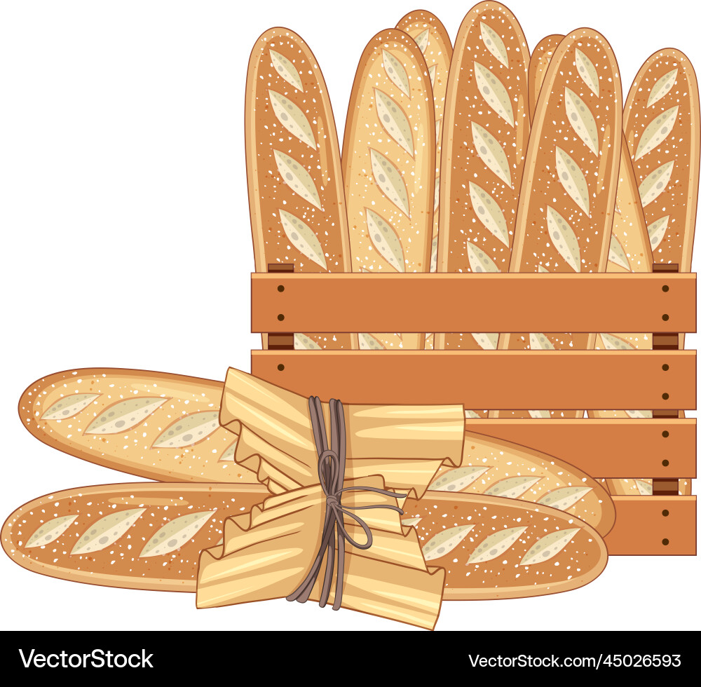 Bakery baguette bread Royalty Free Vector Image