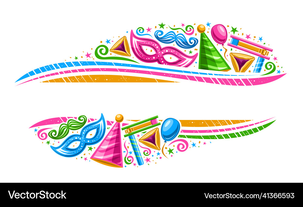 Border for purim carnival Royalty Free Vector Image