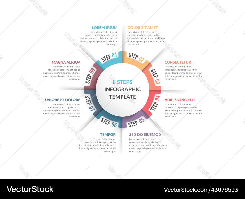 Circle infographics - eight elements Royalty Free Vector