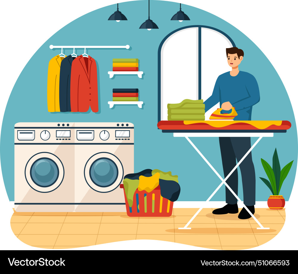 Dry cleaning store service with washing machines Vector Image