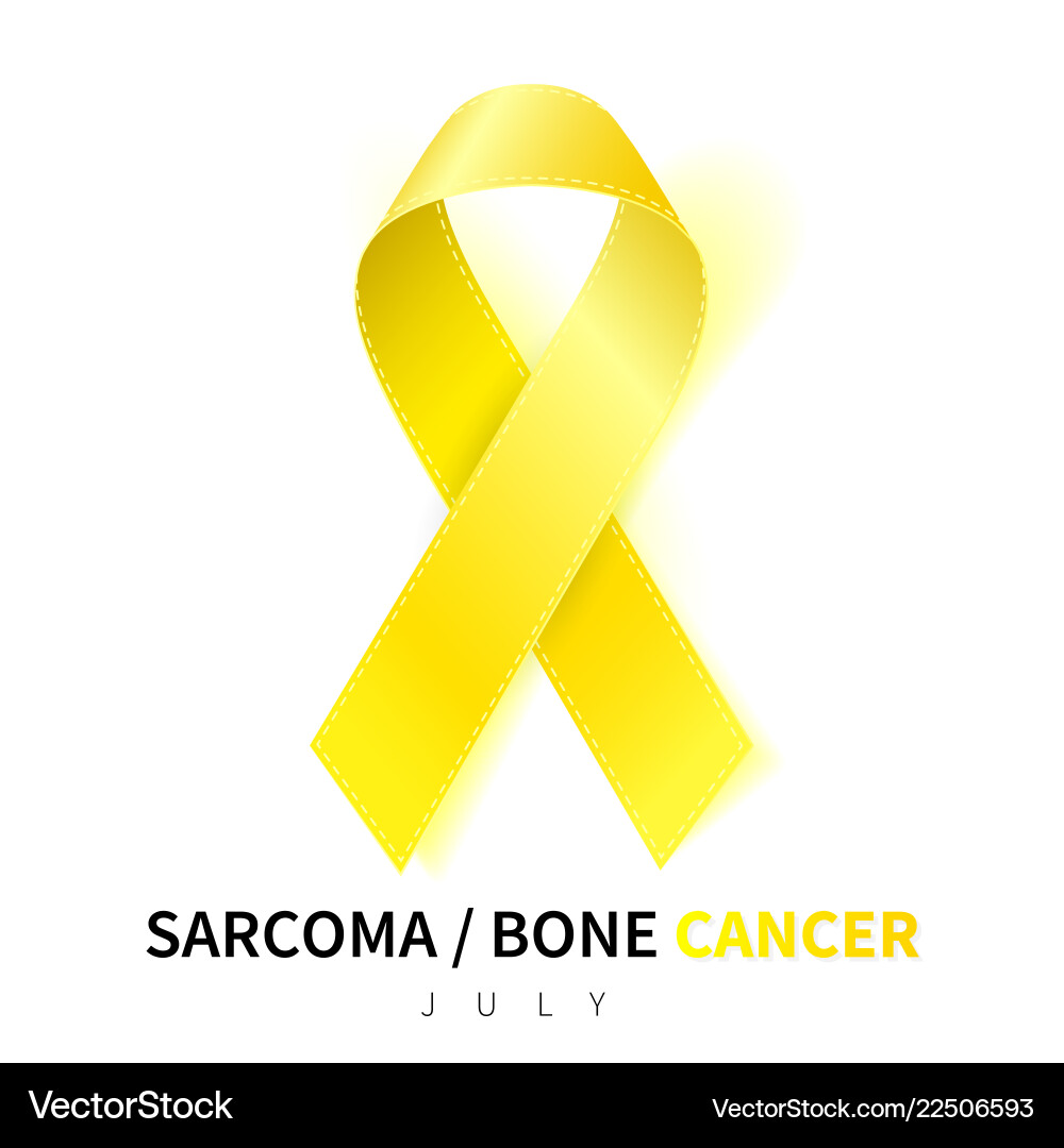 Sarcoma awareness week realistic yellow ribbon Vector Image