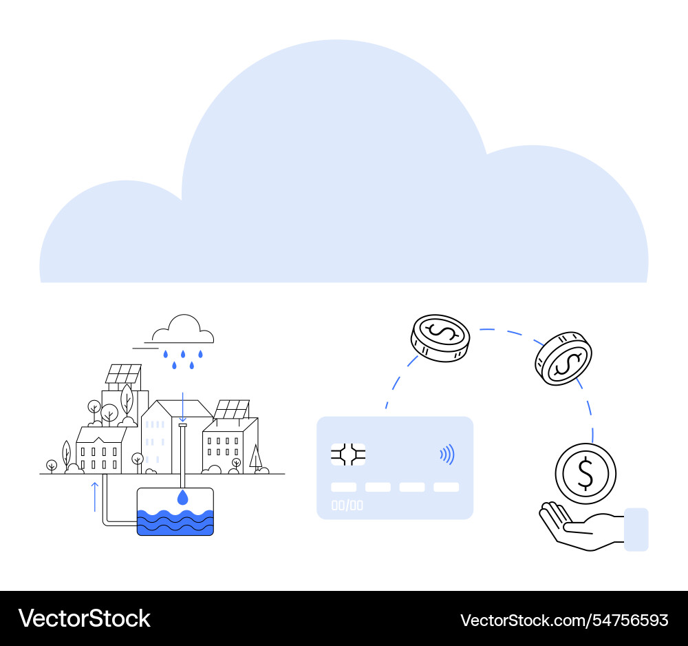 Smart city infrastructure with cloud technology Vector Image