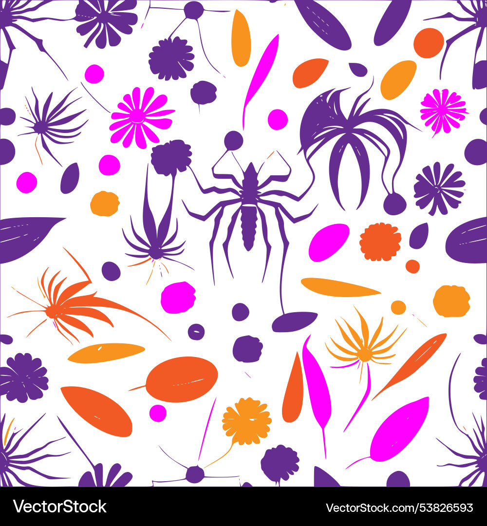 Spider abstract pattern seamless Royalty Free Vector Image