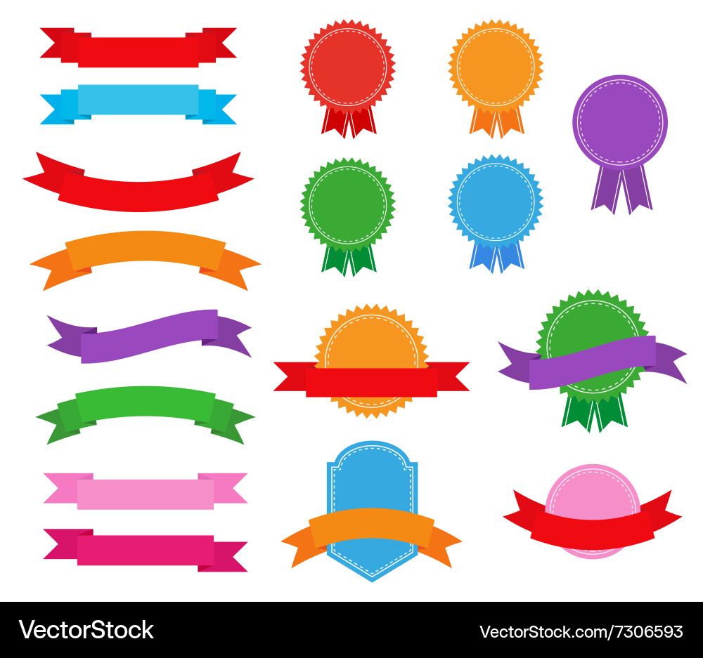 Stickers badges and ribbons Royalty Free Vector Image