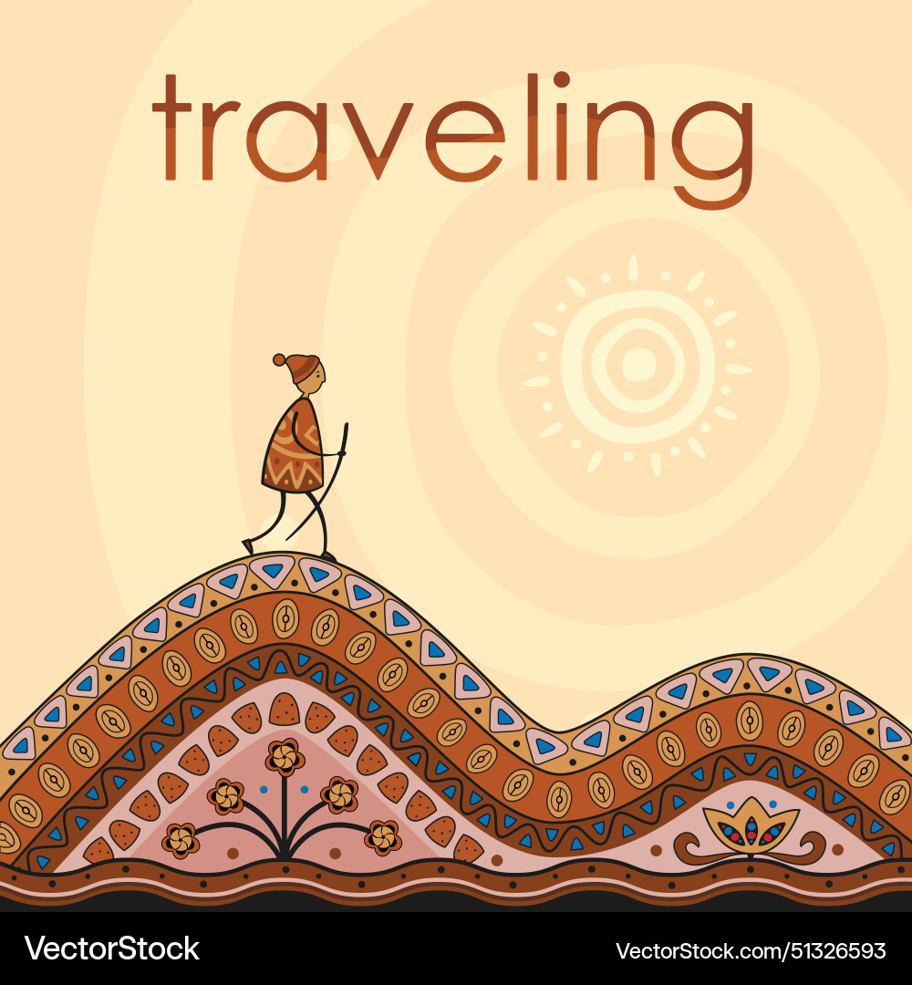 Traveling ornamental graphics Royalty Free Vector Image