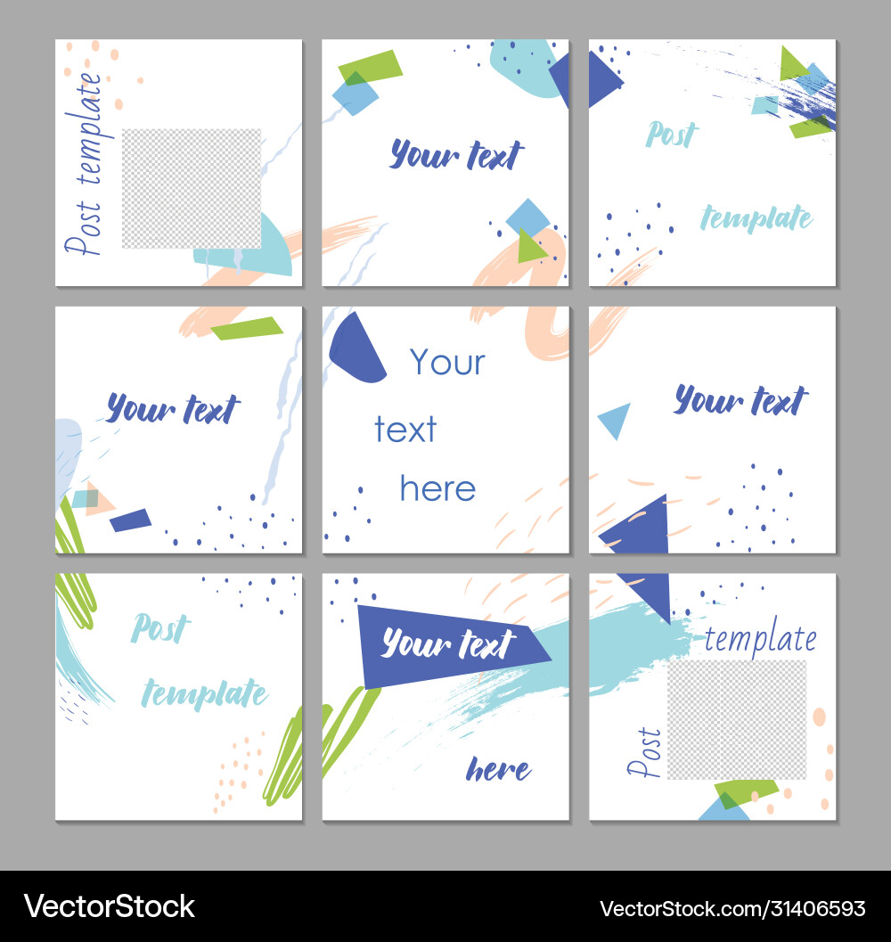 Trendy abstract template for posts on social Vector Image