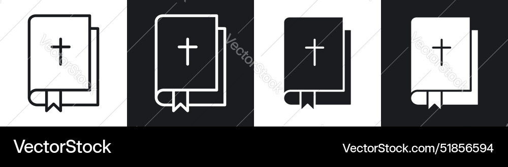 Bible icon set in black and white filld and Vector Image