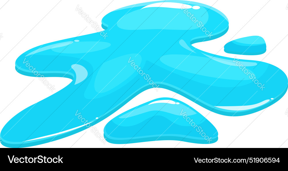 Blue liquid puddle splashing making abstract shape